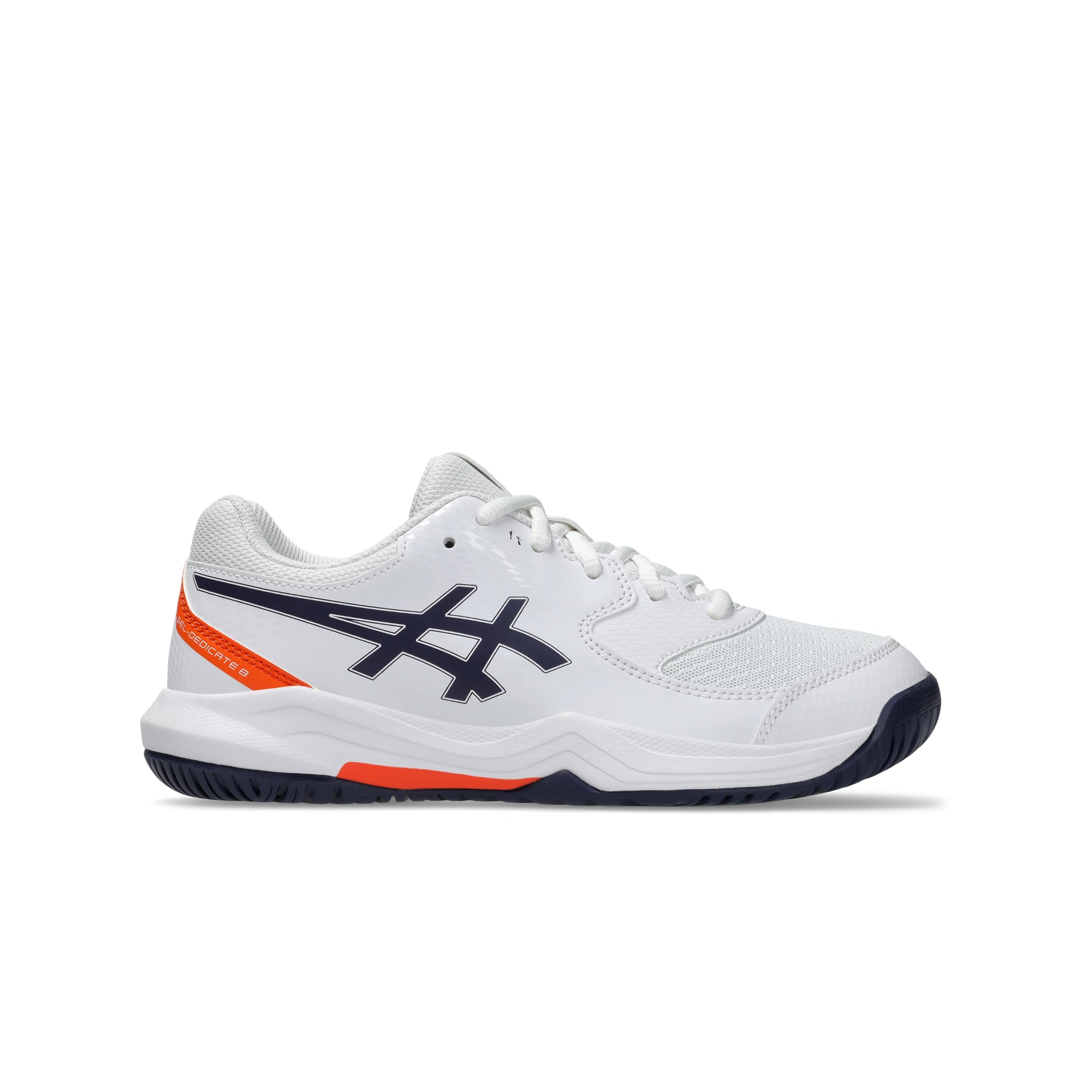 ASICS SHOE G-DEDICATE 8 KID WHITE/INDIGO FOG (SS25) – Baseline Racquets