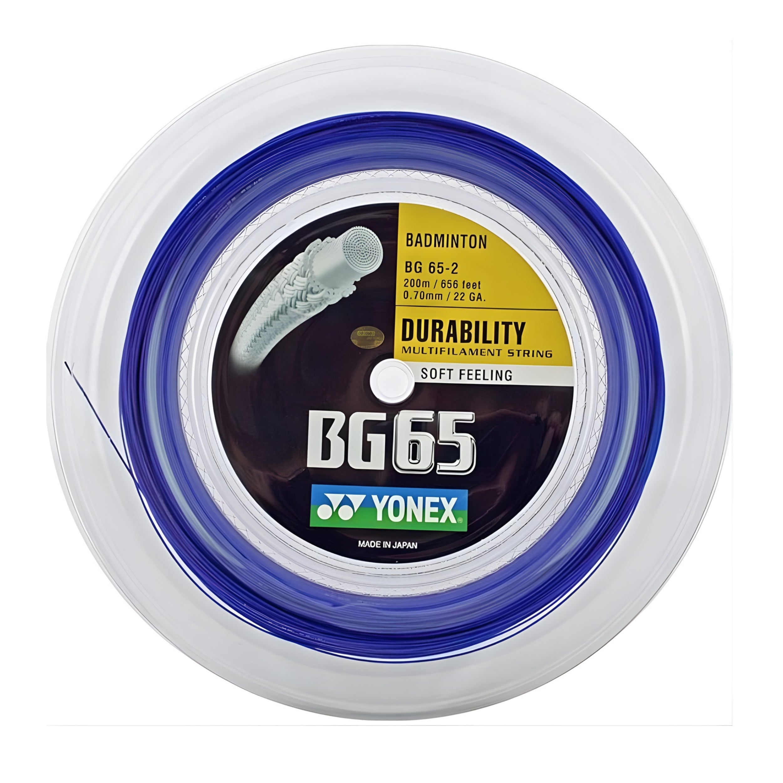 YONEX STRING BMT BG65 22G 0.70MM ROYAL BLUE REEL – Baseline Racquets