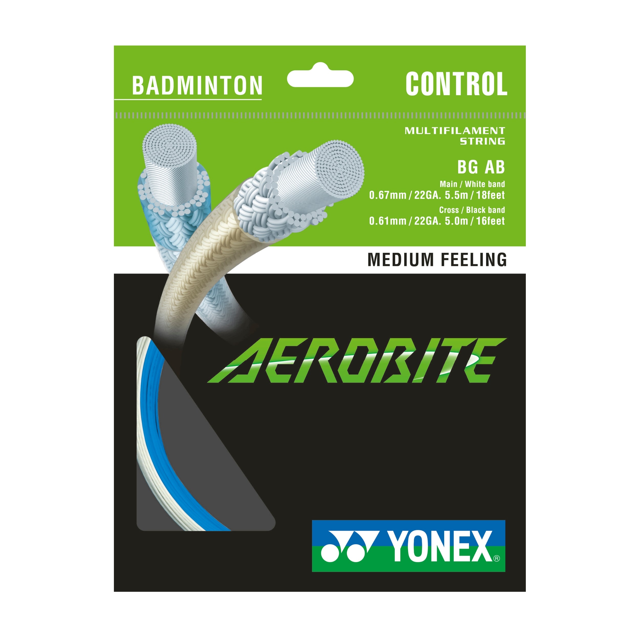 YONEX STRING BMT AEROBITE 22G WHT/BLU SET – Baseline Racquets